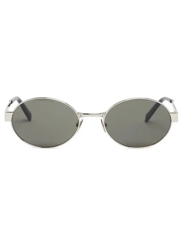 Saint Laurent Engraved Temples Sunglasses - Silver