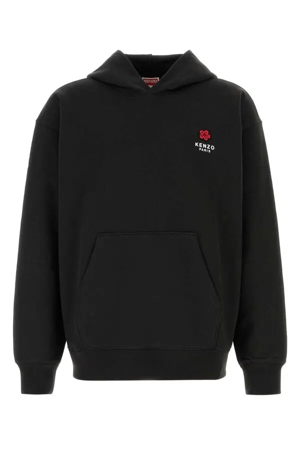 Kenzo Boke Flower' Embroidered Oversized Hoodie In Cotton - Black