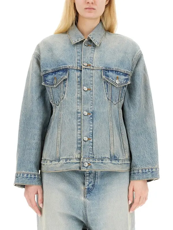 Balenciaga Hourglass Jacket In Japanese Cotton - Denim