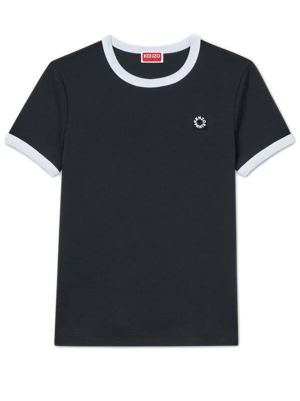 Kenzo Round Neck Embroidered Logo Badge T-shirt - Nero