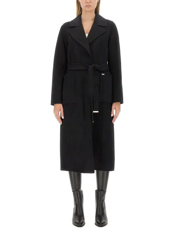 Michael Kors Wool Blend Trench Coat - Black