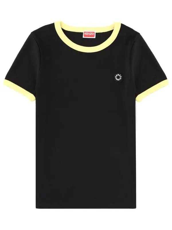Kenzo Short Sleeve T-shirt With Contrast Trim - Black