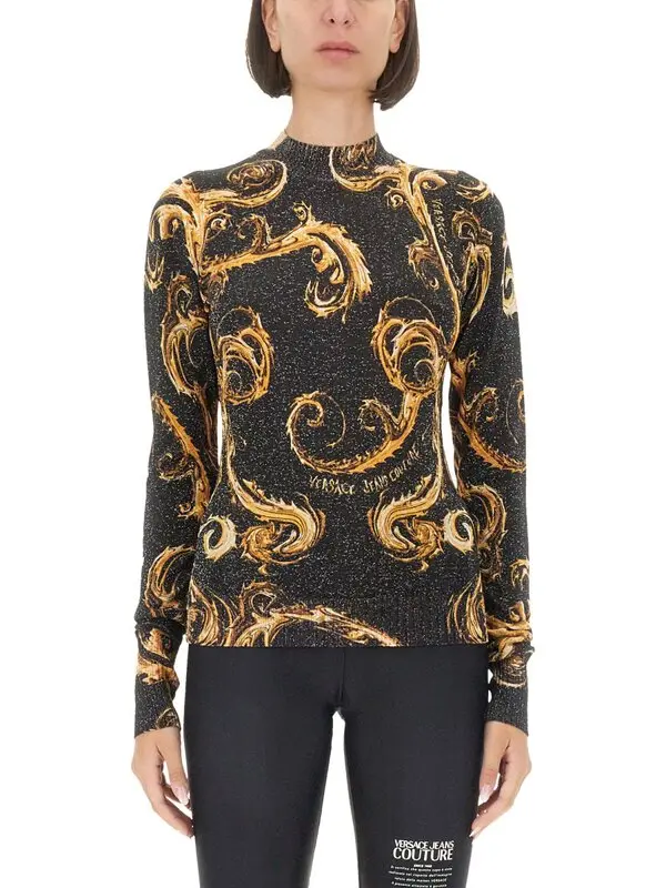Versace Slim Fit Lurex Knit T-shirt - Multicolour