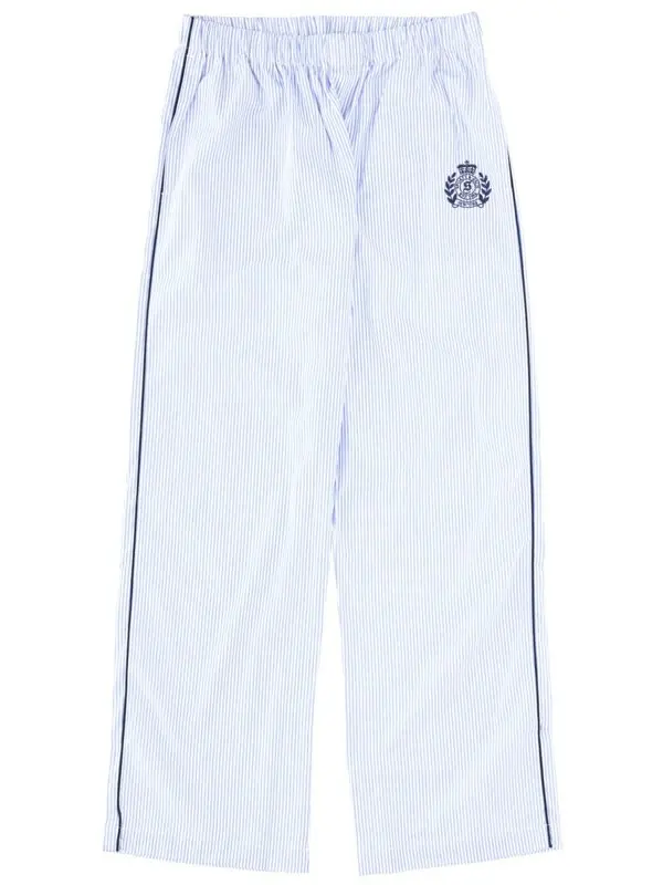 Sporty & Rich Cotton Striped Trousers - Blue