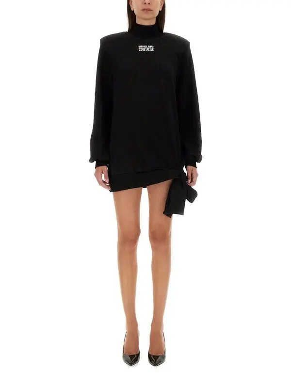 Versace Logo T-shirt Dress - Black