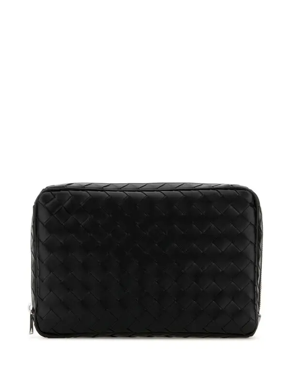 Bottega Veneta Mini Leather Bag Height 17 Cm; Width 26 Cm; Depth 5 Cm - Black