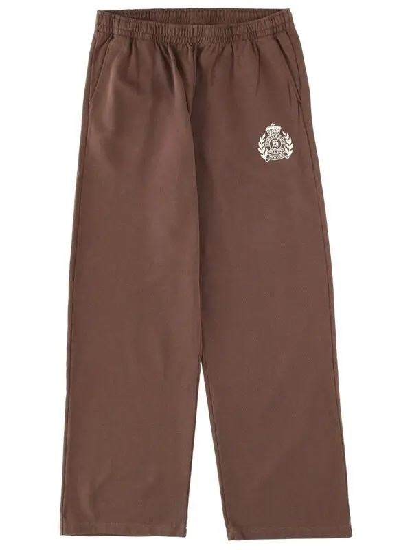 SPORTY & RICH Logo Detail Relaxed Fit Trousers - Brown