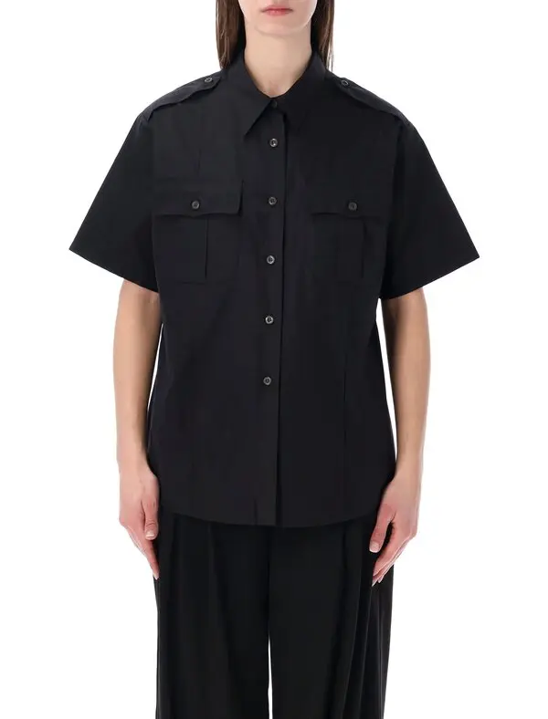 Prada Short-sleeved Poplin Shirt - Black