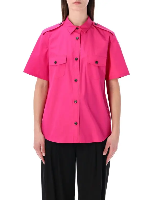 Prada Cotton Poplin Short Sleeve Shirt - Fuchsia