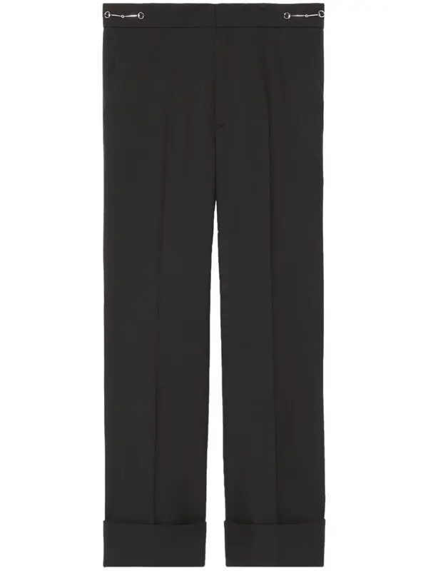 Gucci Wide Leg Wool Trousers