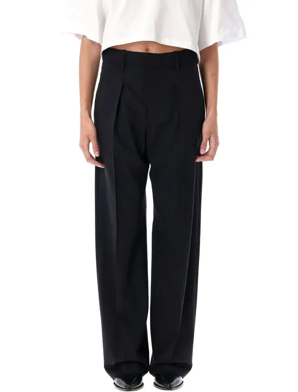 Isabel Marant Étoile Straight Leg Pleated Trousers - Black