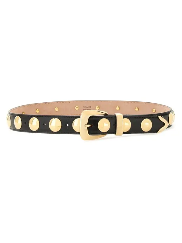 Khaite Benny Studded Leather Belt - Black