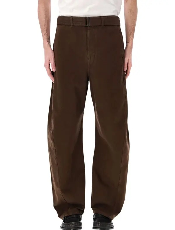 LEMAIRE Twisted Belted Pants In Dyed Heavy Broken Twill