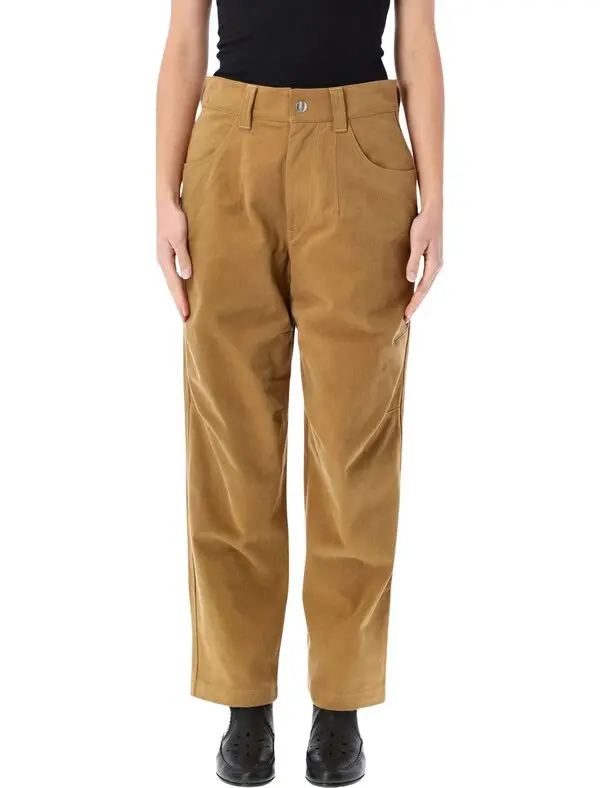 MARANT ETOILE Opalyna Wide-leg Canvas Pants - Brown