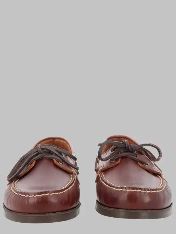 Paraboot Calf Leather Boat Shoes - Brown