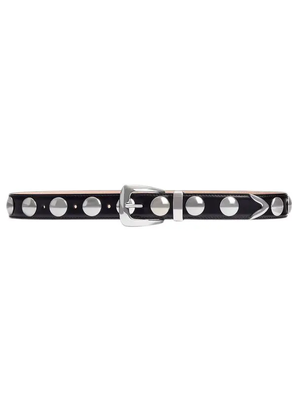 Khaite Adjustable Studded Leather Belt - Nero