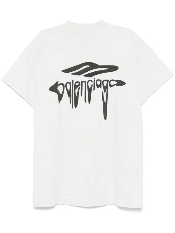 Balenciaga Basketball Series Oversized Distressed T-shirt - White