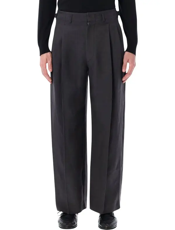 LEMAIRE Tailored Pleated Trousers - Ash Black