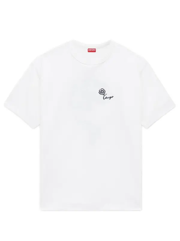 Kenzo Classic Crew Neck T-shirt With Signature Embroidery Size - Bianco