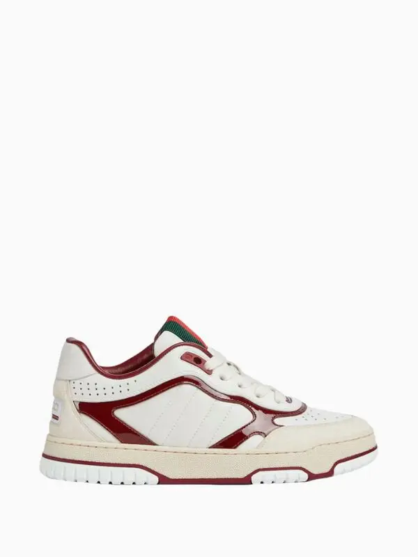 Gucci Re-web Leather Trimmed Sneakers