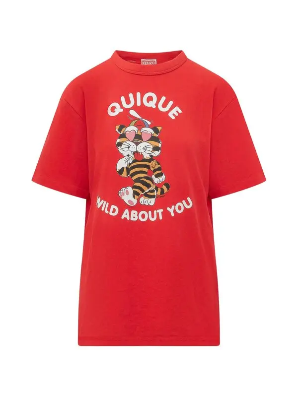 Kenzo Cartoon' T-shirt In Size Transitional Comfort - Red