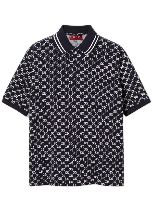 Gucci Classic Jacquard Polo Shirt Size - Blu