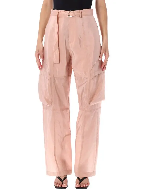 THE FRANKIE SHOP Sheer Cargo Pants With Belted Waist