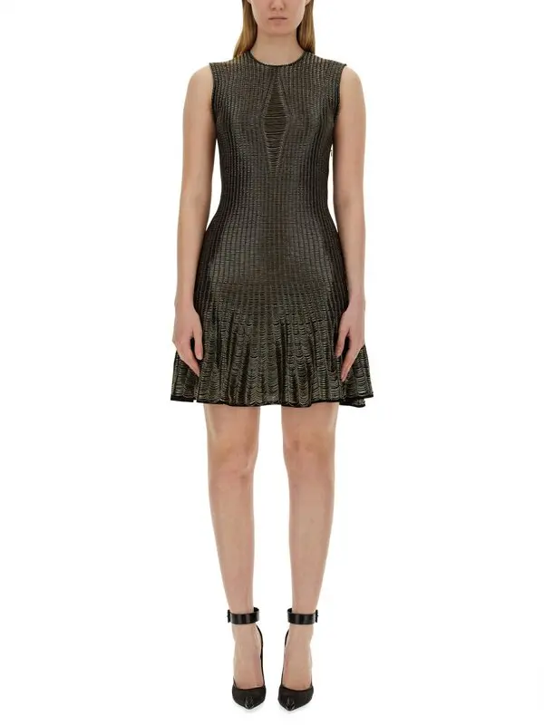 Alexander McQueen Pleated Skirt Dress - Black