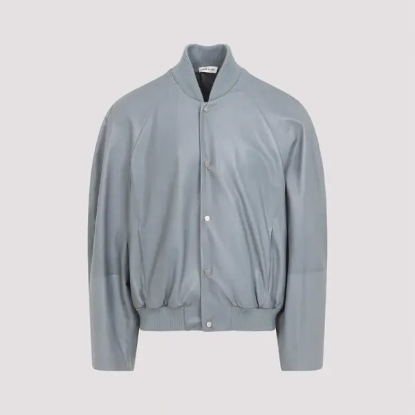 Fear Of God Leather 9 Raglan Bomber Jacket - Grey