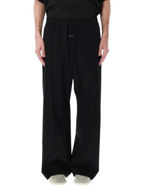Fear Of God Wide-leg Drawstring Cotton-wool Oxford Trousers - Black