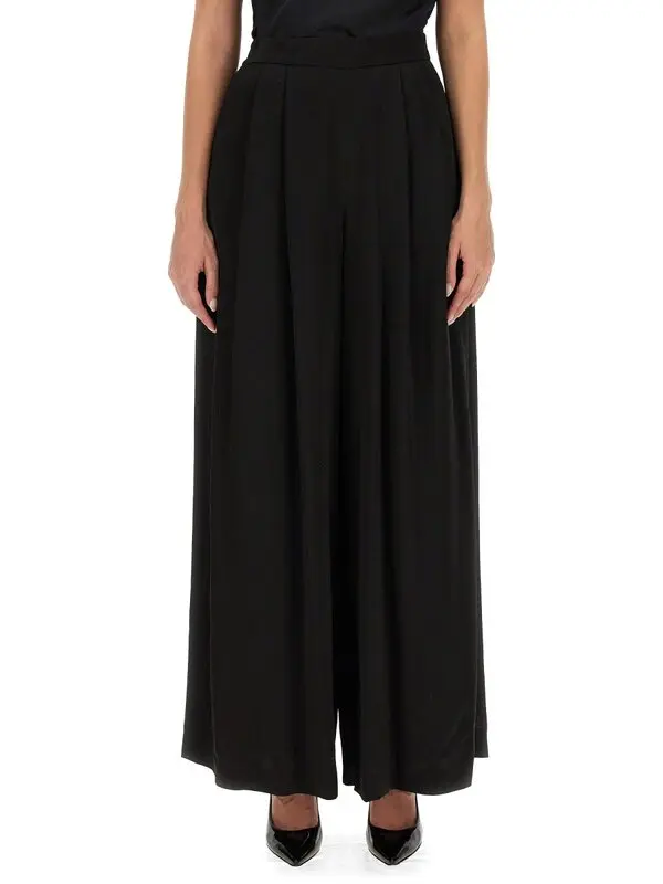 Fabiana Filippi Spoleto Trousers In Bi-stretch Fresco Wool - Black
