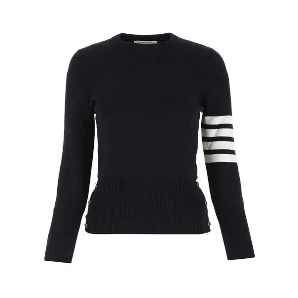 Thom Browne Pullover Punto Mitheno With Quattro Banof - Navy