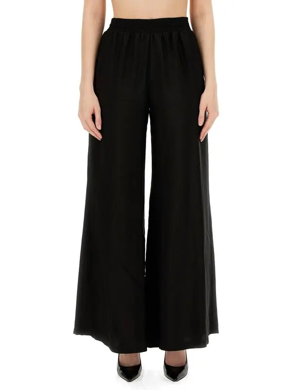 Fabiana Filippi Linen Cloth Wide Leg Trousers - Black