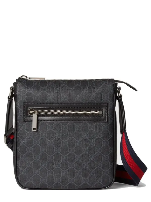 Gucci Gg Supreme Canvas Mini Bag With Web Stripe - Black