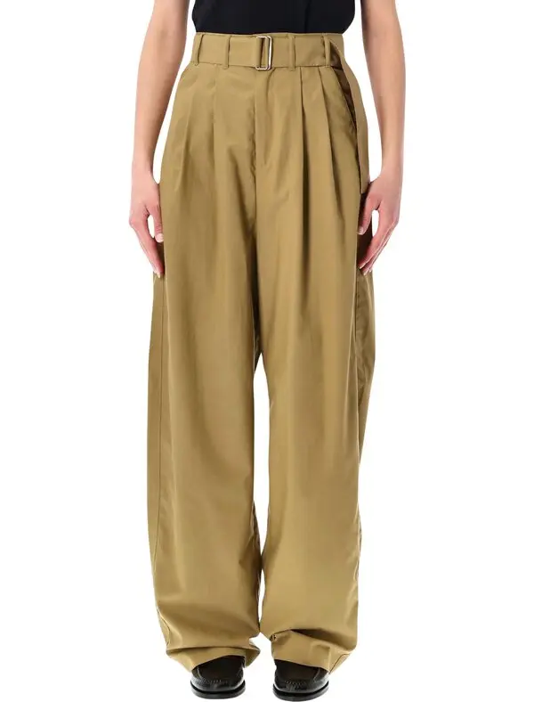 Soeur High-rise Fluid Trousers With Removable Belt - Sable