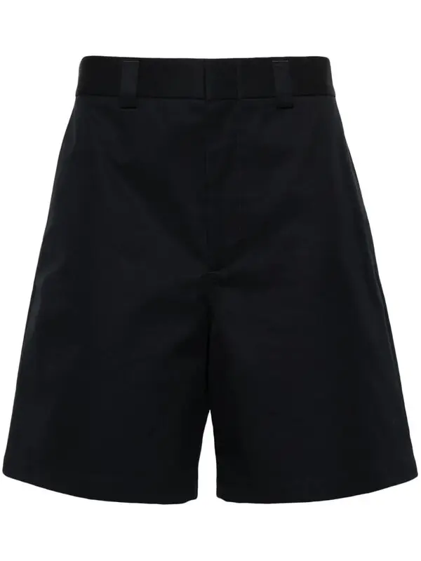 Gucci Double Cotton Twill Shorts With Web Detail - Blue
