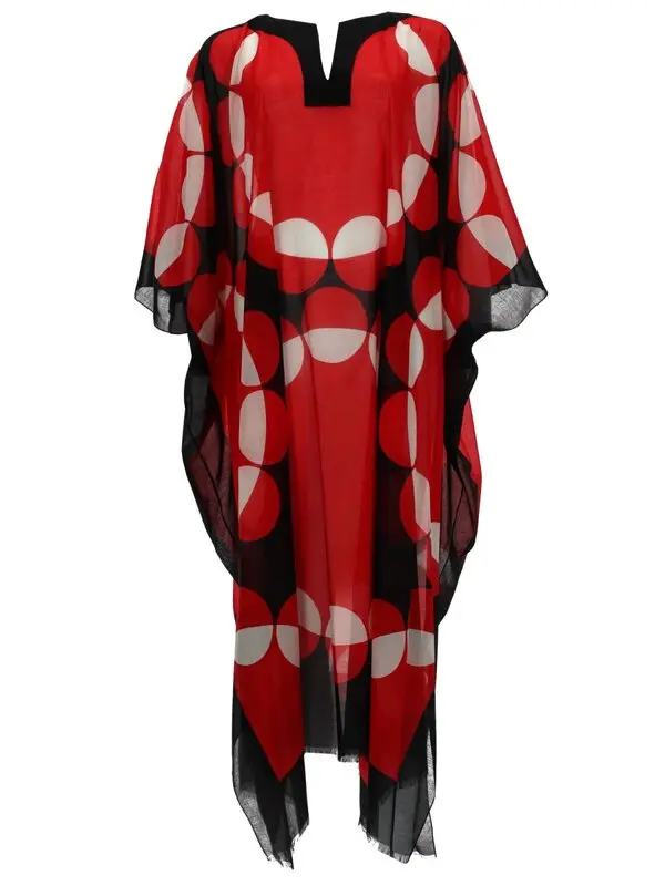 Dries Van Noten Graphic Print Kaftan Dress - Multicolour