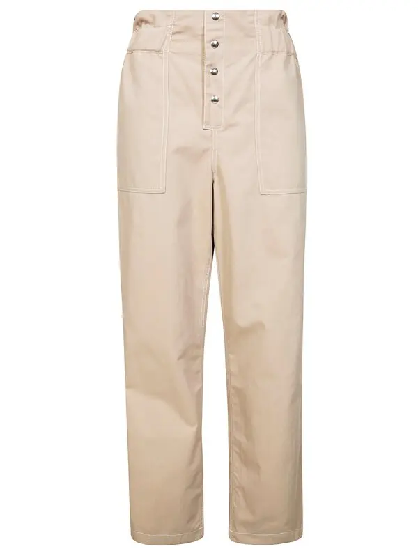 Marni Gabardine Trousers With Paperbag Waist - Beige