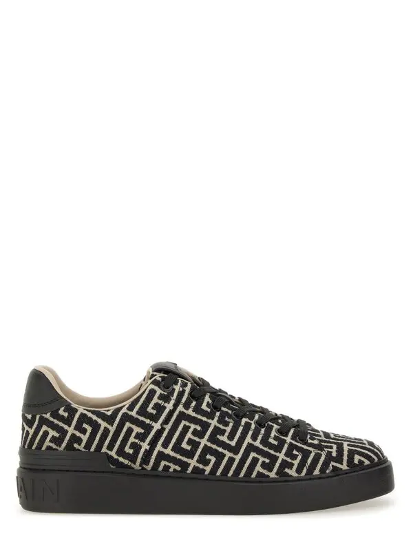Balmain B-court Jacquard Monogram Sneakers - Black