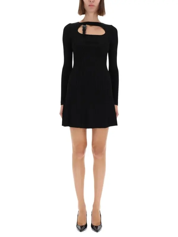 Versace Ribbed Cut-out Dress - Black