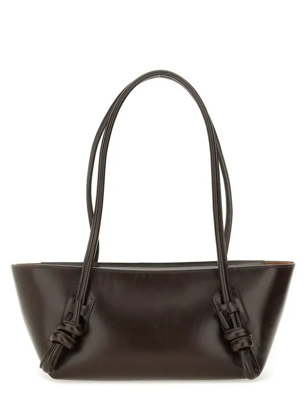 Hereu Fleca Knotted-handle Shoulder Bag In Calf Leather - Brown