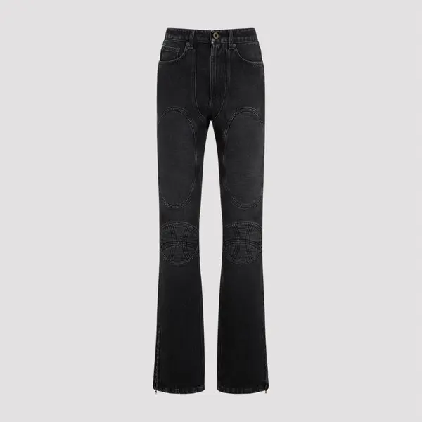 JEAN PAUL GAULTIER Paneled Denim Jeans With Knee Detail - Black