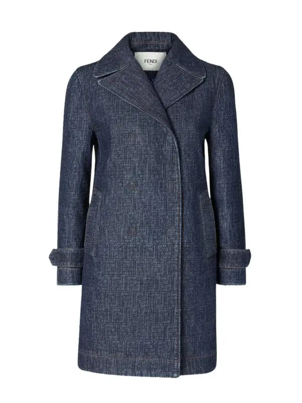 Fendi Double-breasted Midi Jacket - Navy