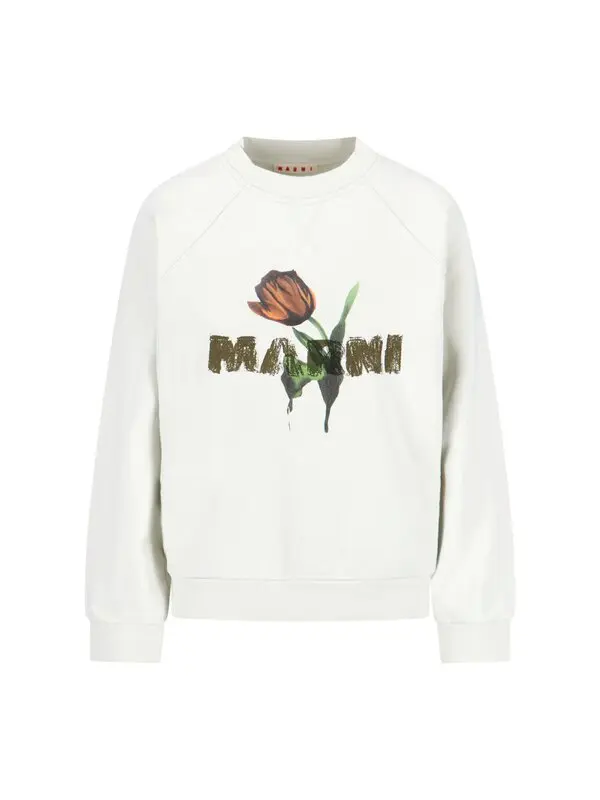 Marni Cotton Sweatshirt With Tulip Print