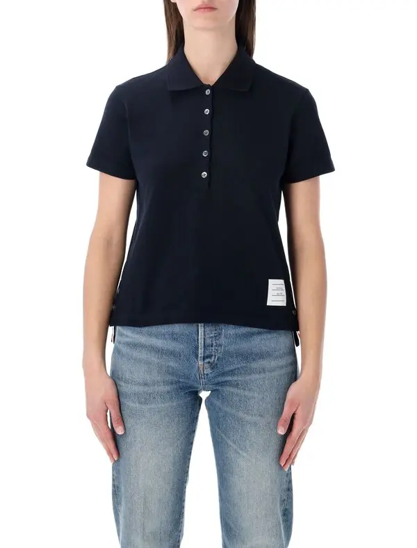 Thom Browne Cotton Piqué Polo Shirt - Blue