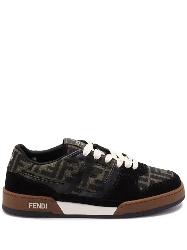 Fendi Ff Jacquard Sneakers With Semi-translucent Appliqu