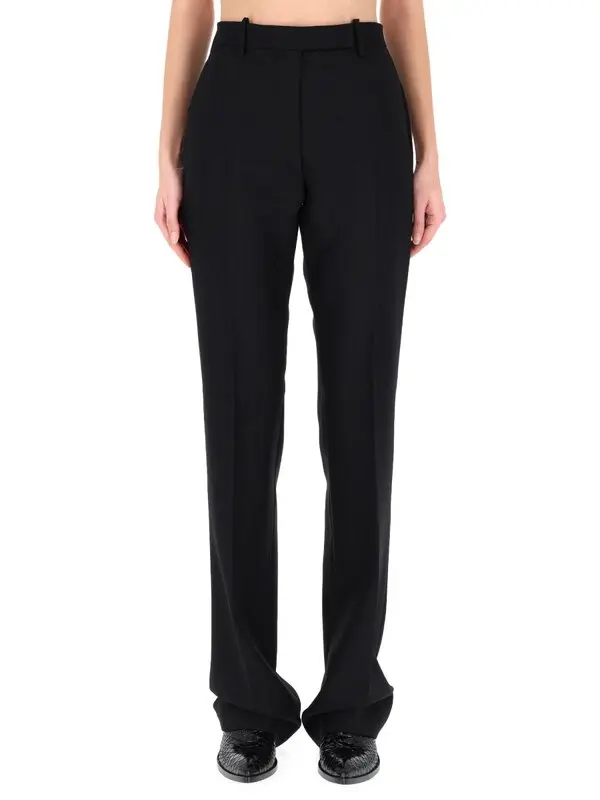 TOM FORD Sharp Herringbone Tailored Straight Pants - Black
