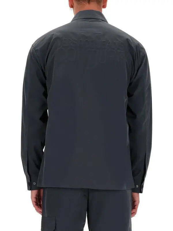 Versace Logo-embossed Long Sleeve Overshirt