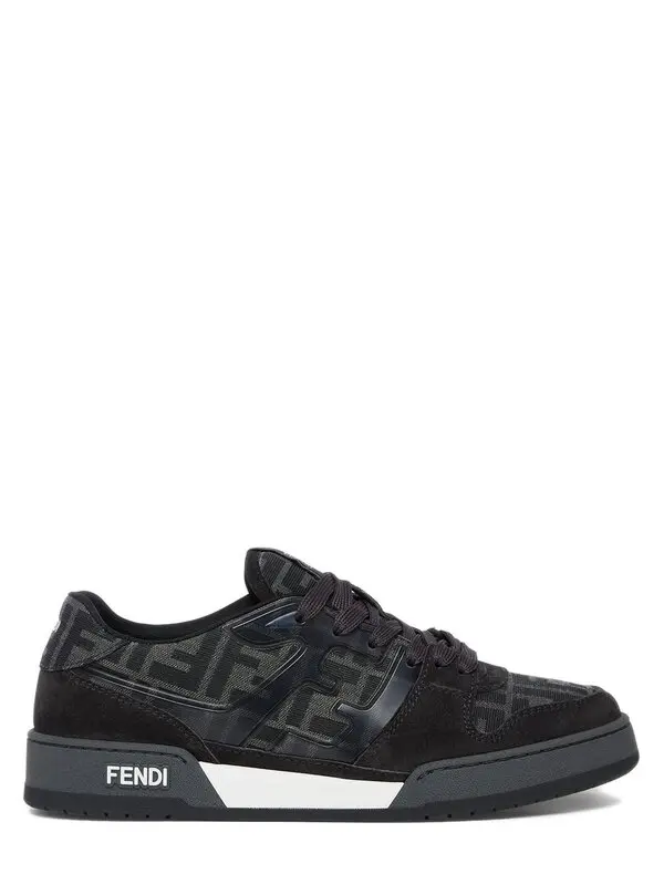 Fendi Ff Jacquard Lace-up Sneakers - Nero