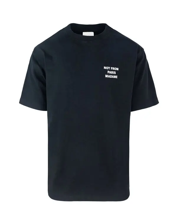 Drole De Monsieur Slogan Regular Fit T-shirt - Black